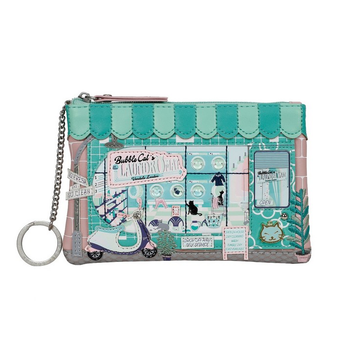 Vendula Bubble Cats Laundromat Key Coin Purse - Patchworks Plus